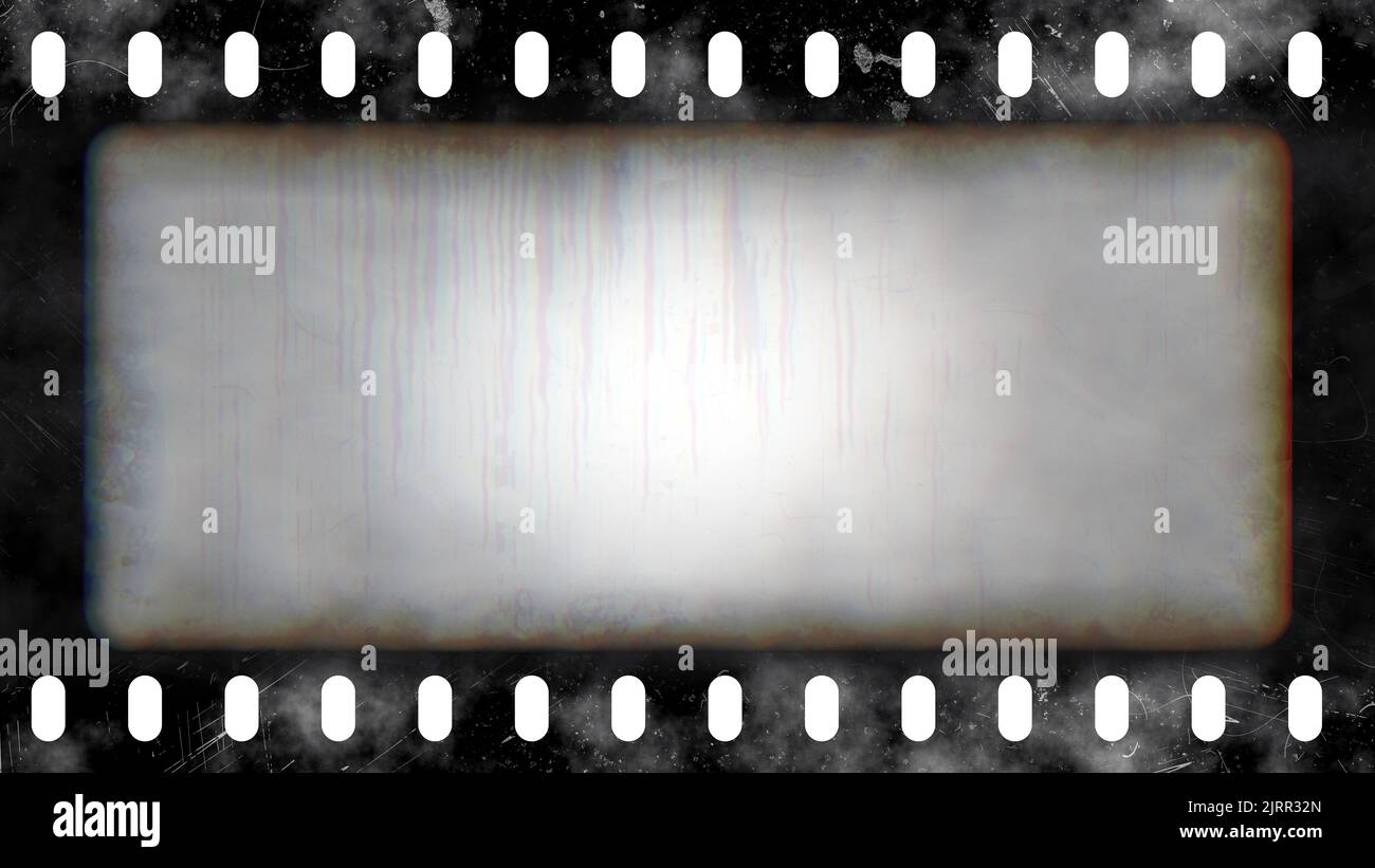 Vintage grunge film frame isolated on white background. Dirty gritty ...