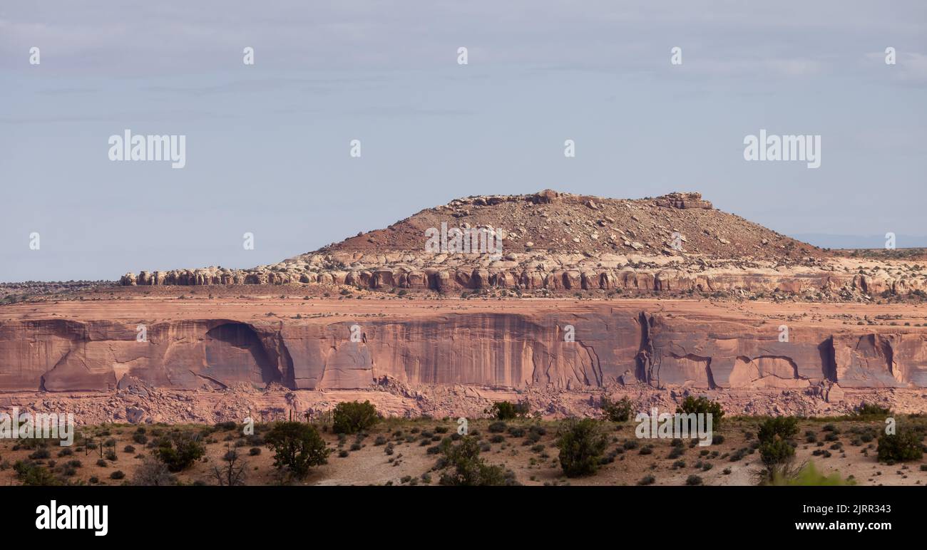 American Landscape in the Desert with Red Rock Mountain Formations ...