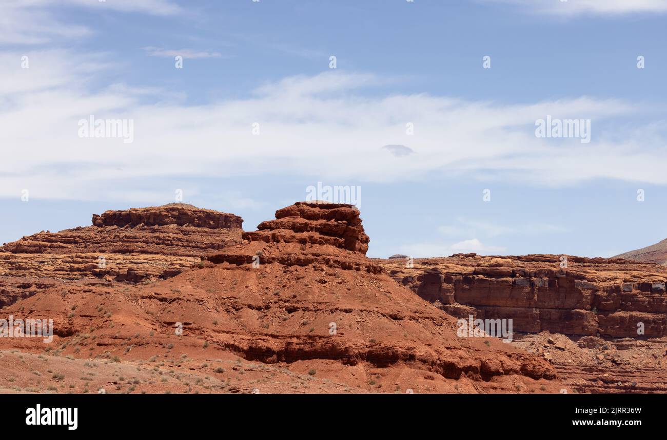 American Landscape in the Desert with Red Rock Mountain Formations ...