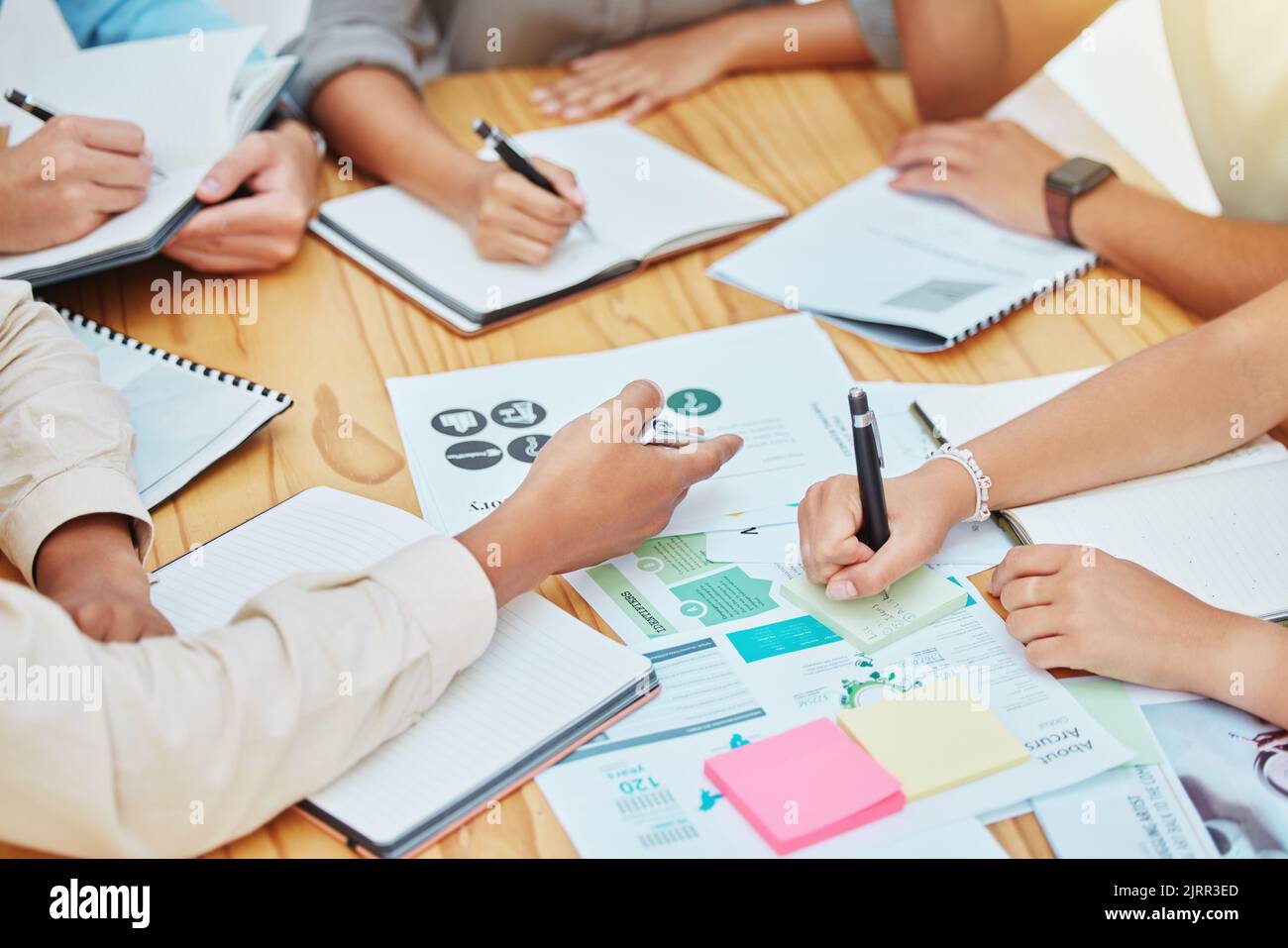 Marketing, strategy and business meeting on chart documents for ...