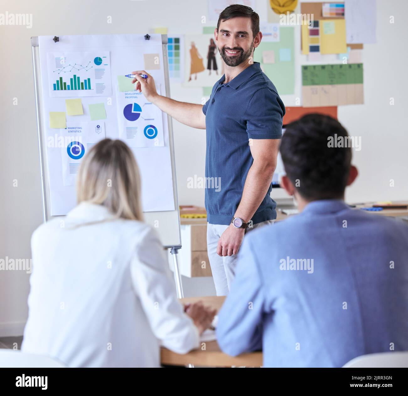 Business marketing presentation, teamwork training workshop and data ...