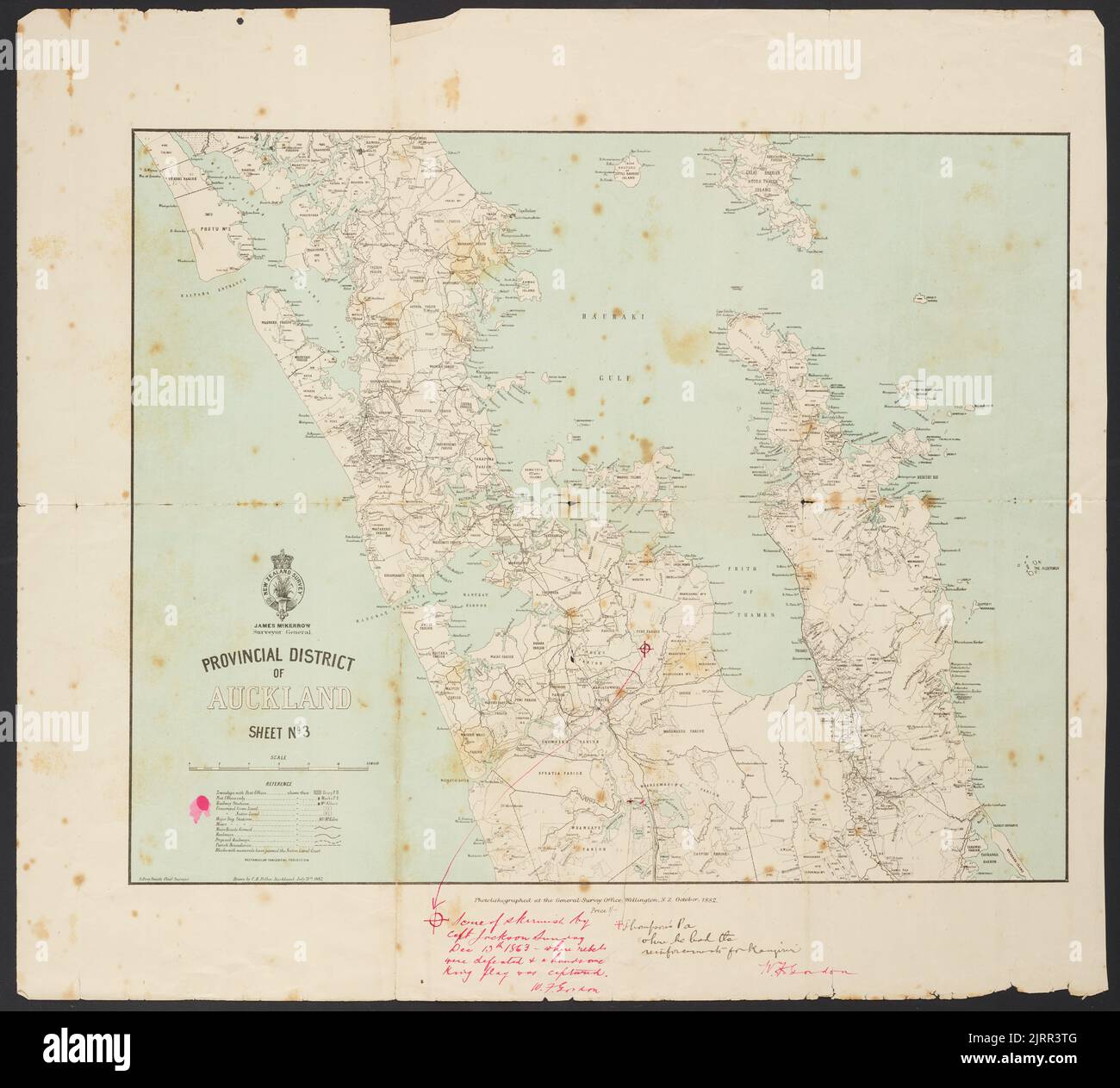 Map with inscriptions showing locality of where Captain Jackson ...