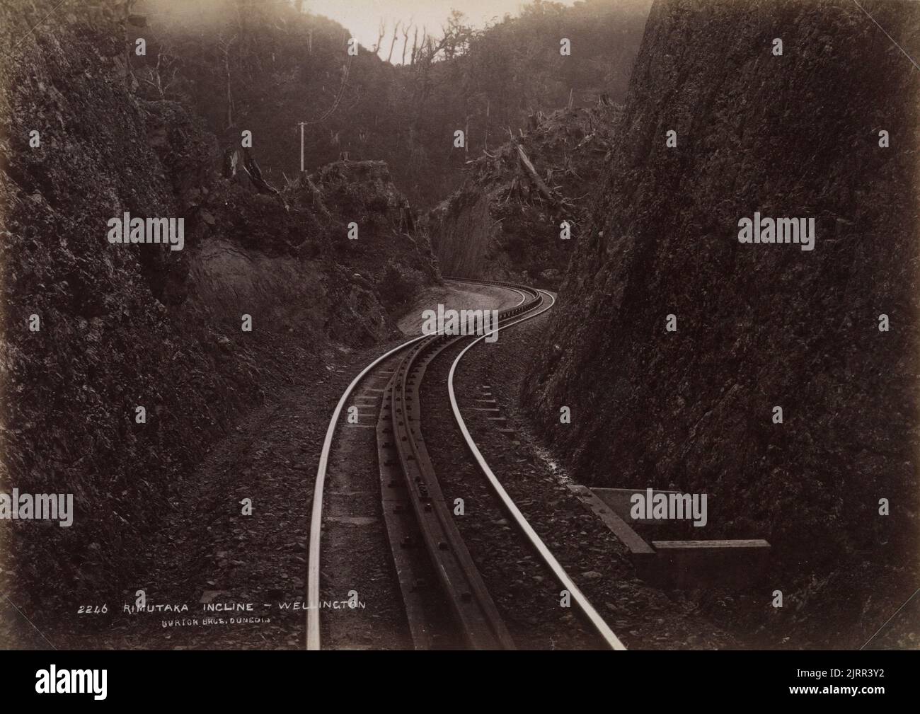 Rimutaka incline, Wellington, 1880s, Dunedin, by Burton Brothers Stock ...