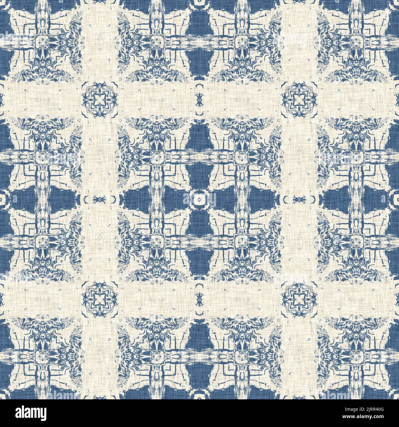 French blue quilt printed fabric pattern for shabby chic home decor ...