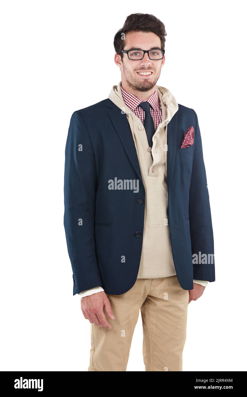 Thats one preppy pose. Studio portrait of a handsome young man posing ...