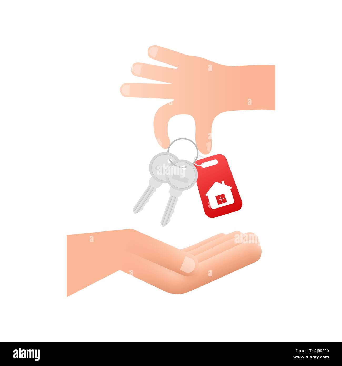 Just sold keys handing over hand on white background. Vector stock ...