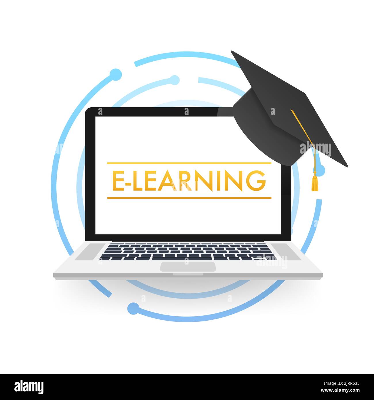 E-learning, Online education concept banner. Online training courses ...