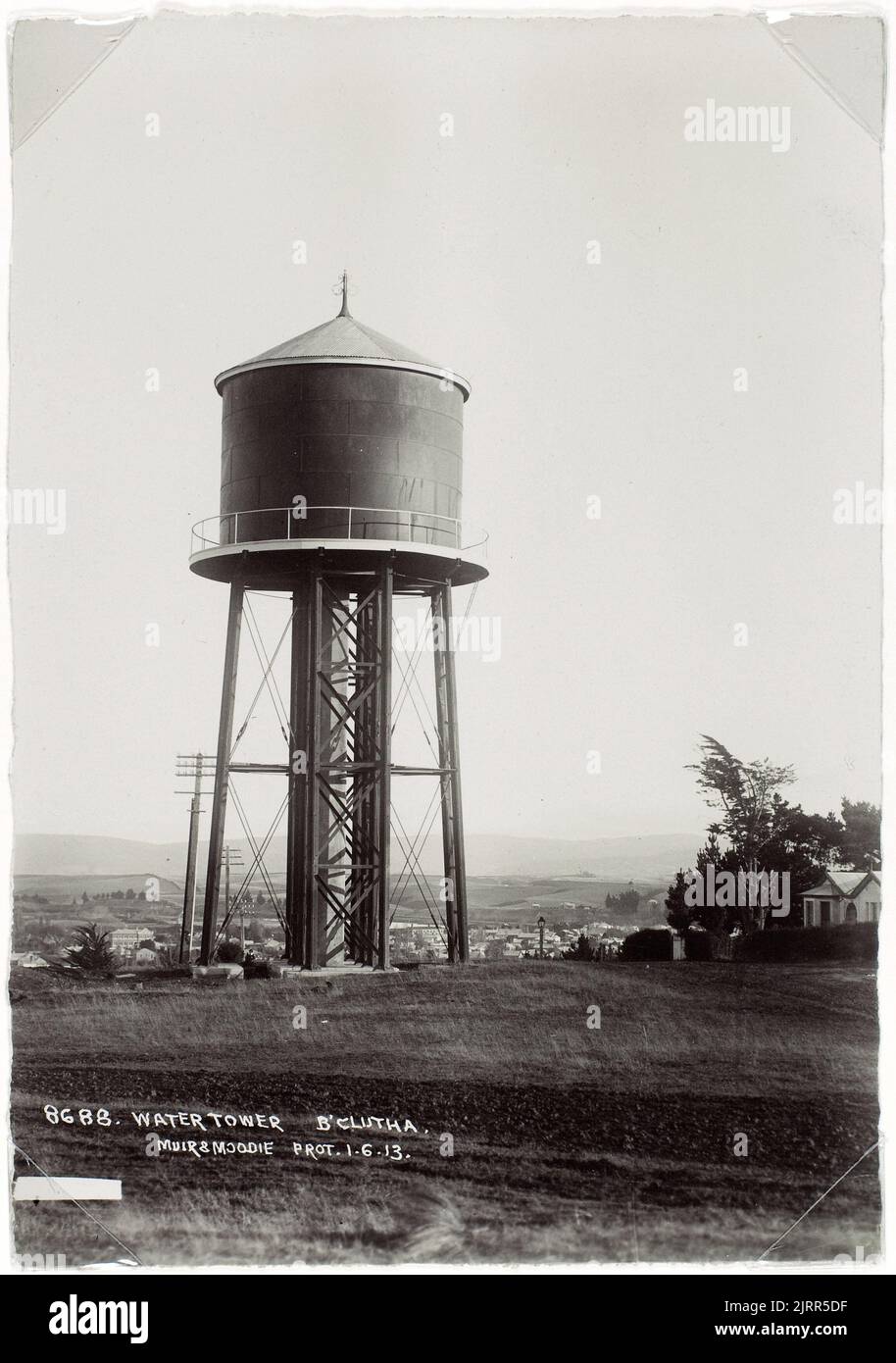Water Tower, Balclutha, June 1912, Balclutha, by Muir & Moodie Stock ...