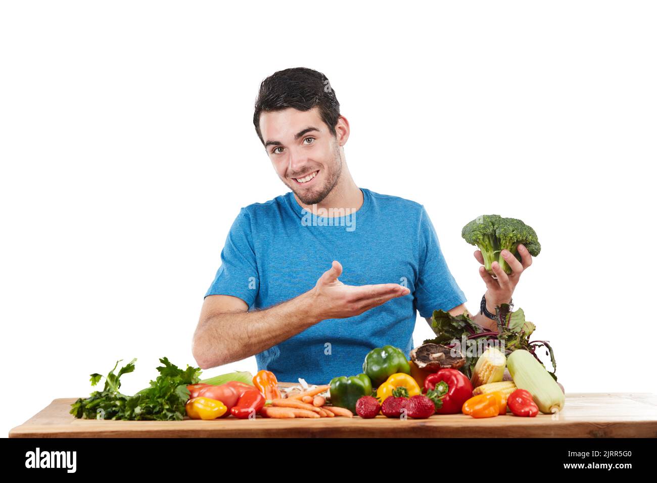 Allow me to introduce, broccoli. Studio portrait of a handsome young ...