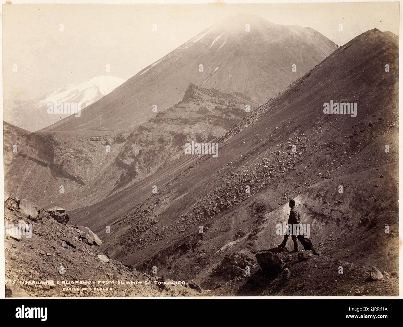Ngaruahoe & Ruapehu - From the summit of Tongariro, 1870s, Dunedin, by ...