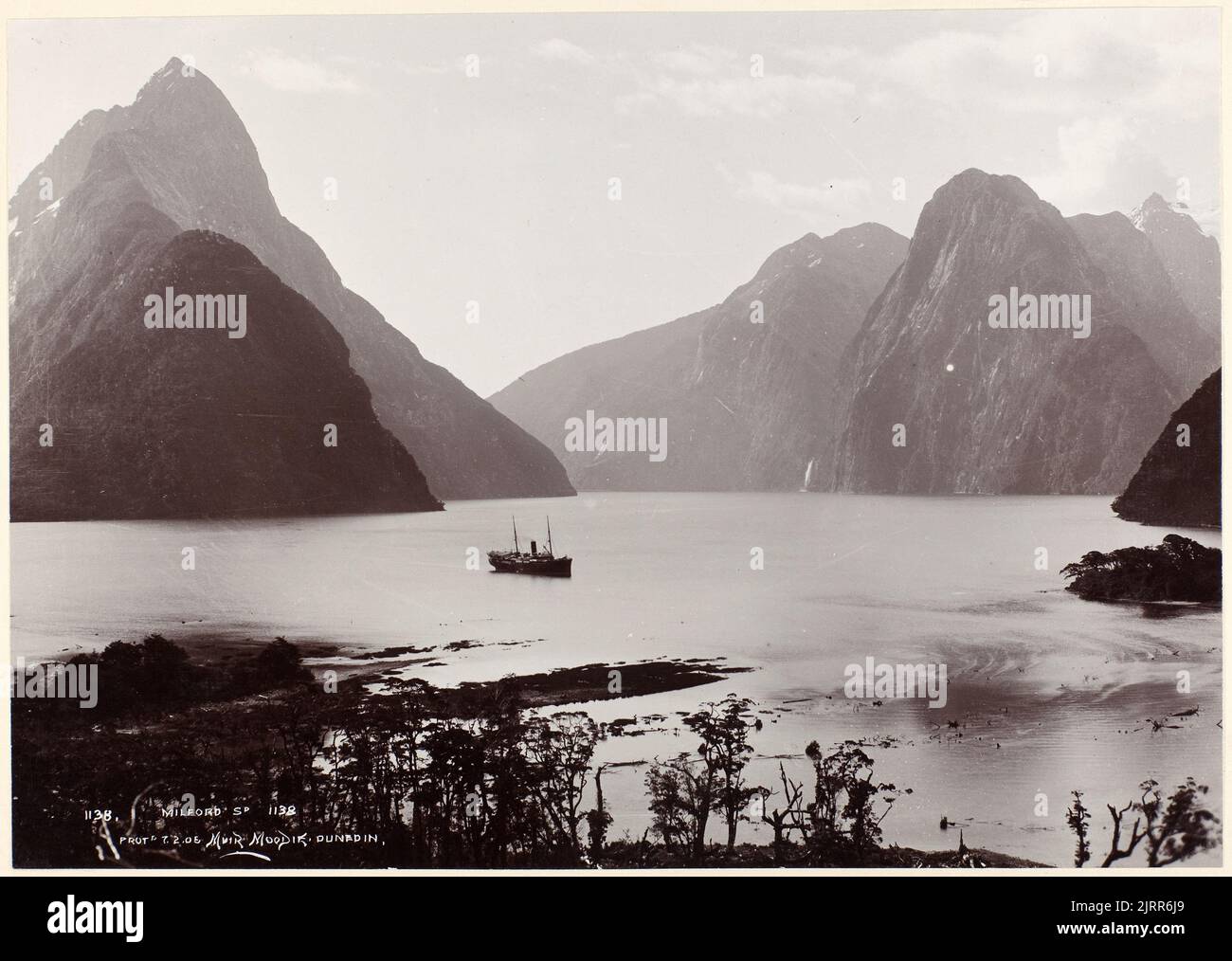 Milford Sound, circa 1905, Dunedin, by Muir & Moodie Stock Photo - Alamy