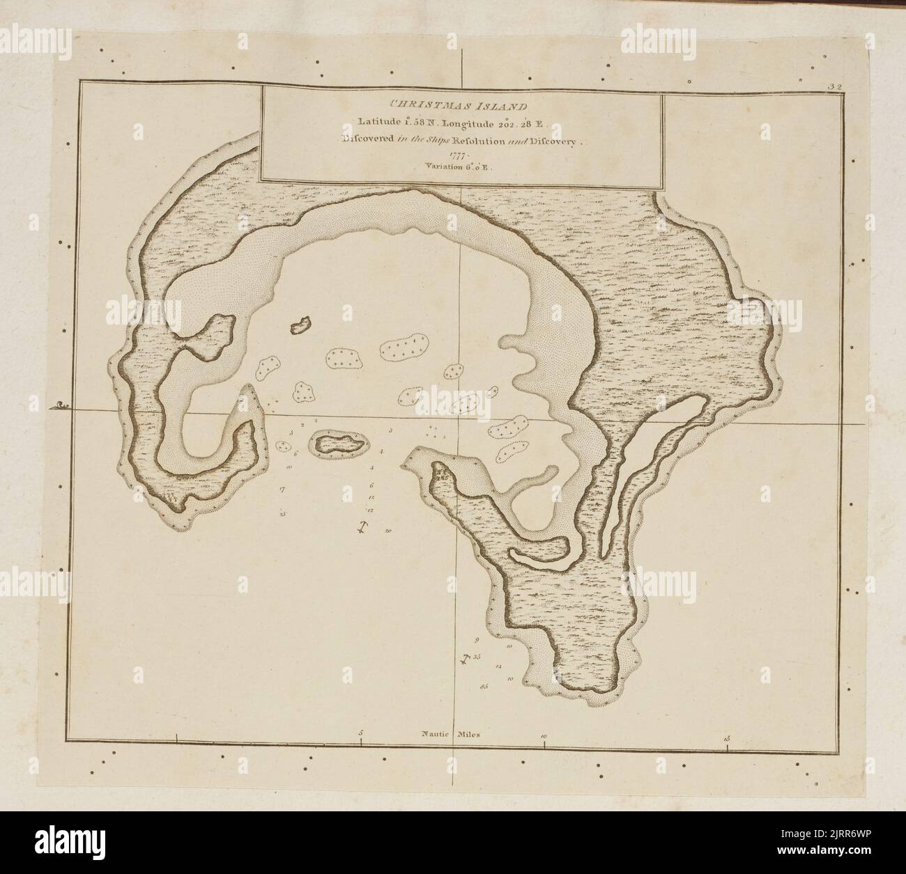 Christmas Island latitude 1* 58'N. longitude 202* 28' E. discovered in ...