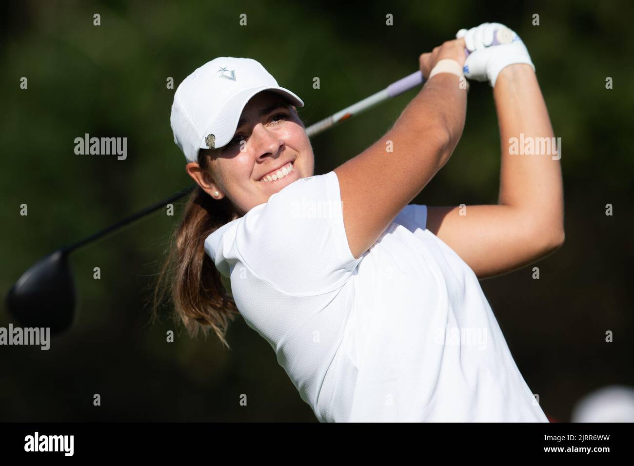 August 25, 2022: Kristen Gillman of the United States tees off at the ...