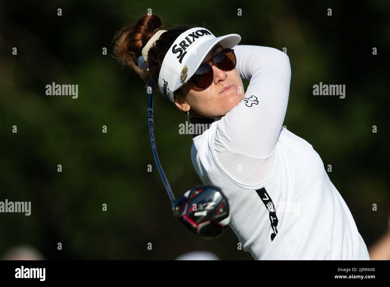 August 25, 2022: Hannah Green of Australia tees off at the first hole ...