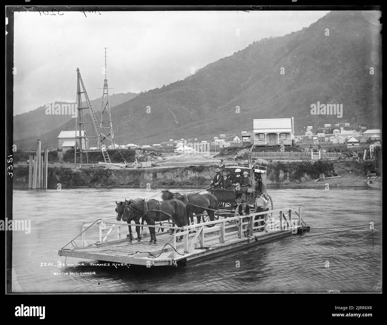 Te Aroha, Thames [Waihou] River, circa 1884, Dunedin, by Burton ...