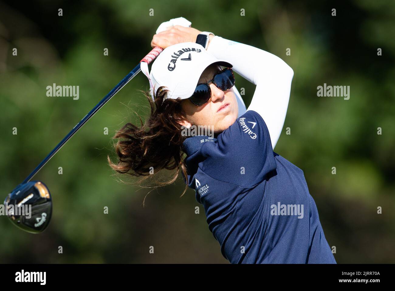 August 25, 2022: Emma Talley of the United States tees off at the first ...