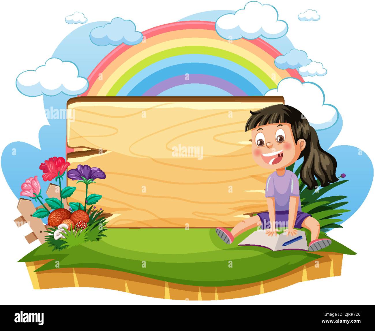 Empty board with cartoon kids illustration Stock Vector Image & Art - Alamy