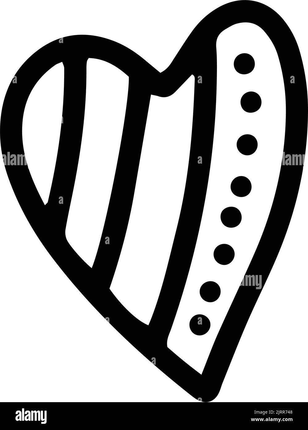 Hand drawn heart symbol love icon romantic trendy doodle art for ...