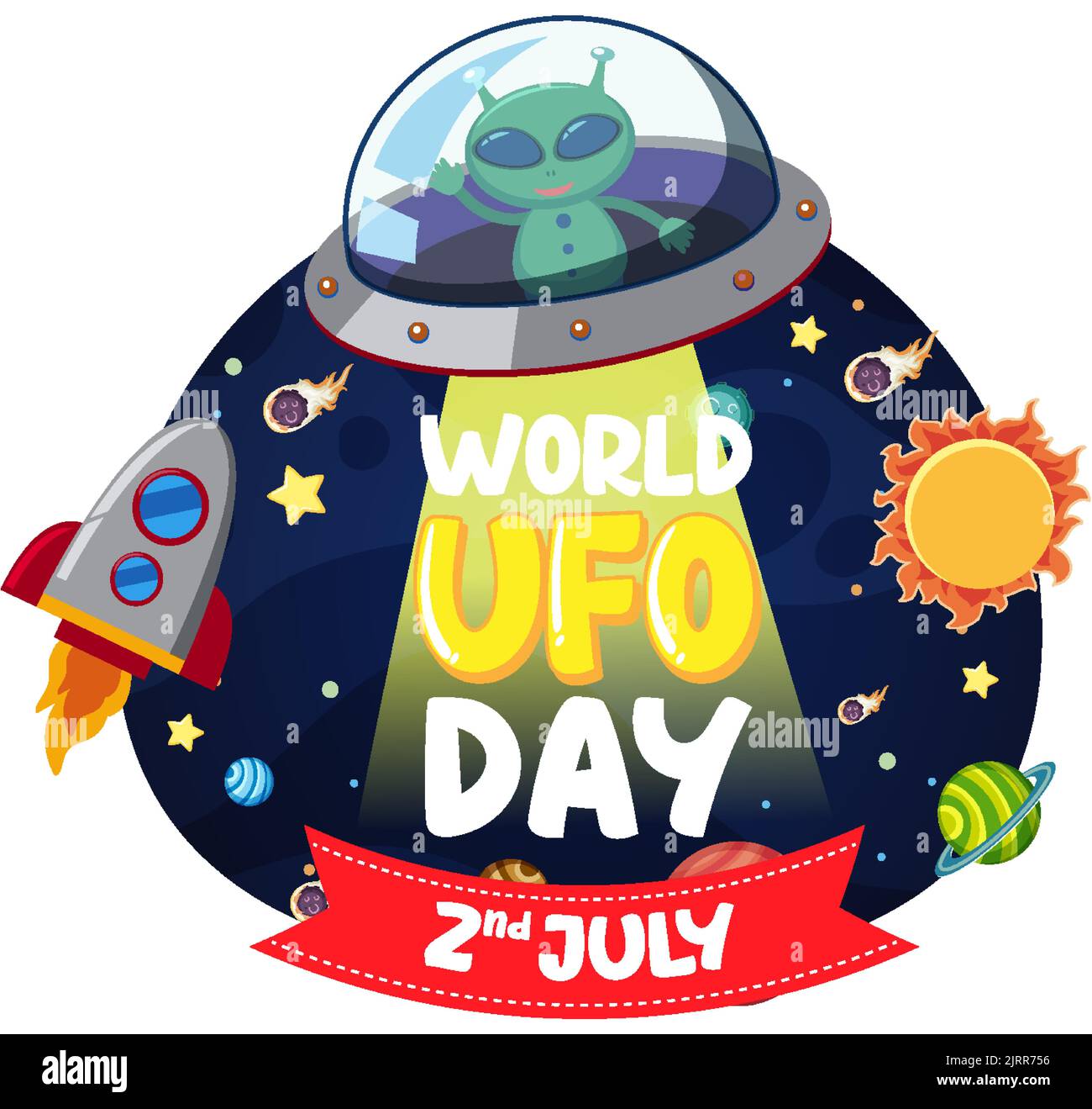 World UFO Day Poster Design illustration Stock Vector Image & Art - Alamy