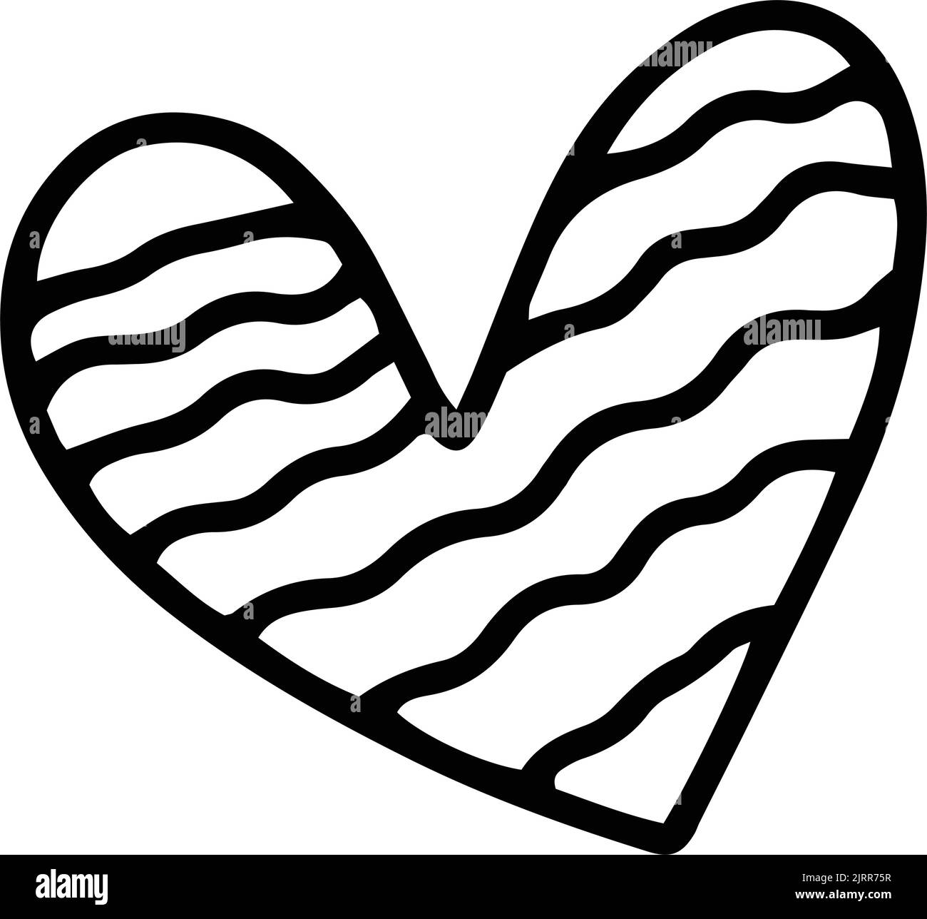 Hand drawn heart symbol love icon romantic trendy doodle art for ...