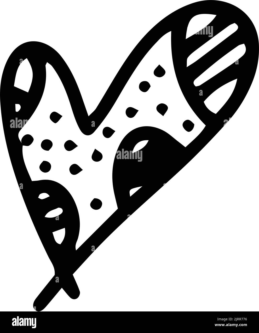 Hand drawn heart symbol love icon romantic trendy doodle art for ...