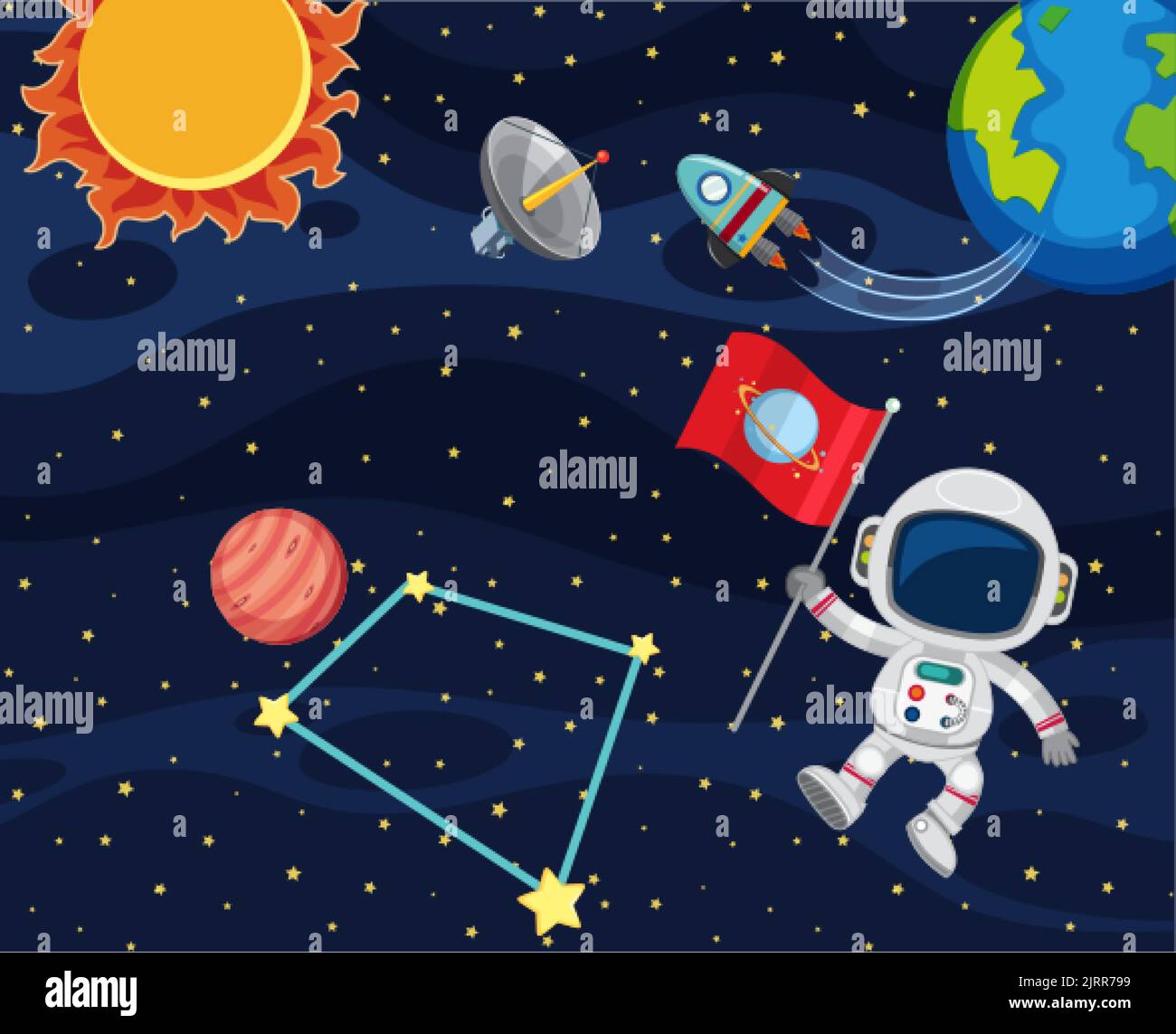 Cartoon space background template illustration Stock Vector Image & Art ...