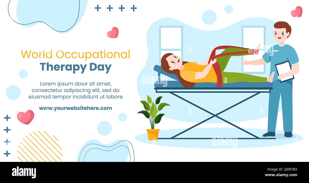 World Occupational Therapy Day Post Template Hand Drawn Cartoon Flat ...