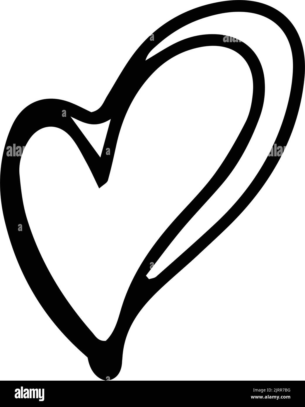 Hand drawn heart symbol love icon romantic trendy doodle art for ...