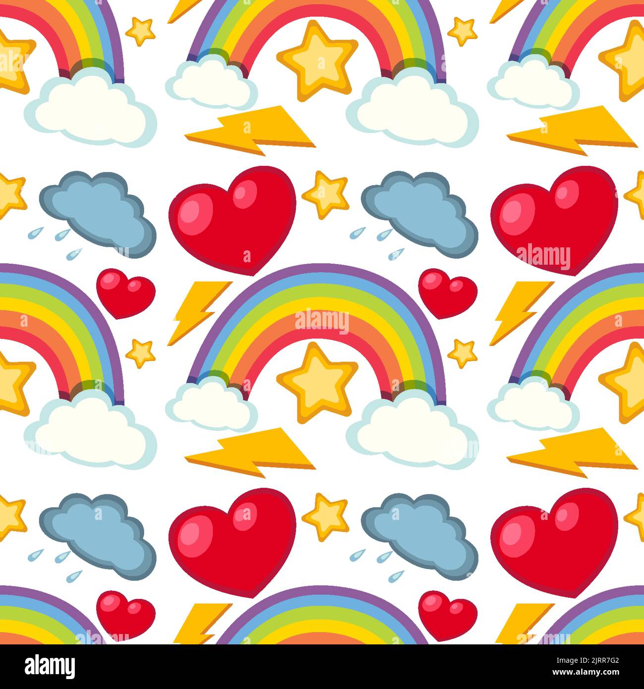 Cartoon rainbow seamless pattern illustration Stock Vector Image & Art ...
