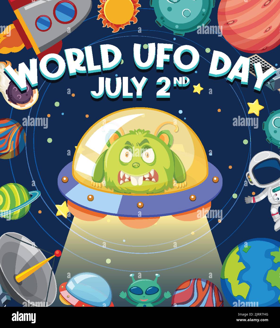 World UFO Day Poster Design illustration Stock Vector Image & Art - Alamy