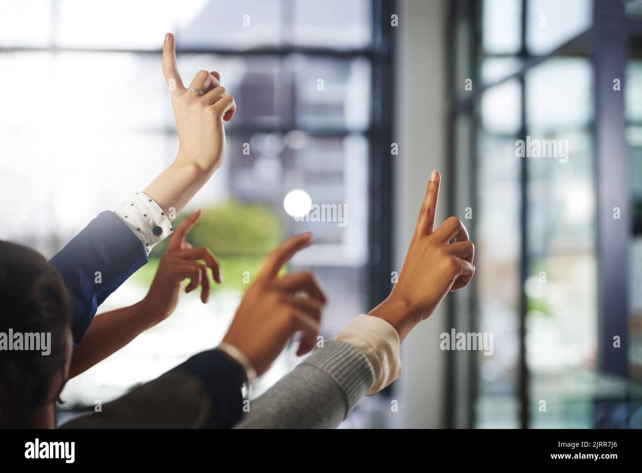 Theyve got some questions. a group of unrecognisable businesspeople ...