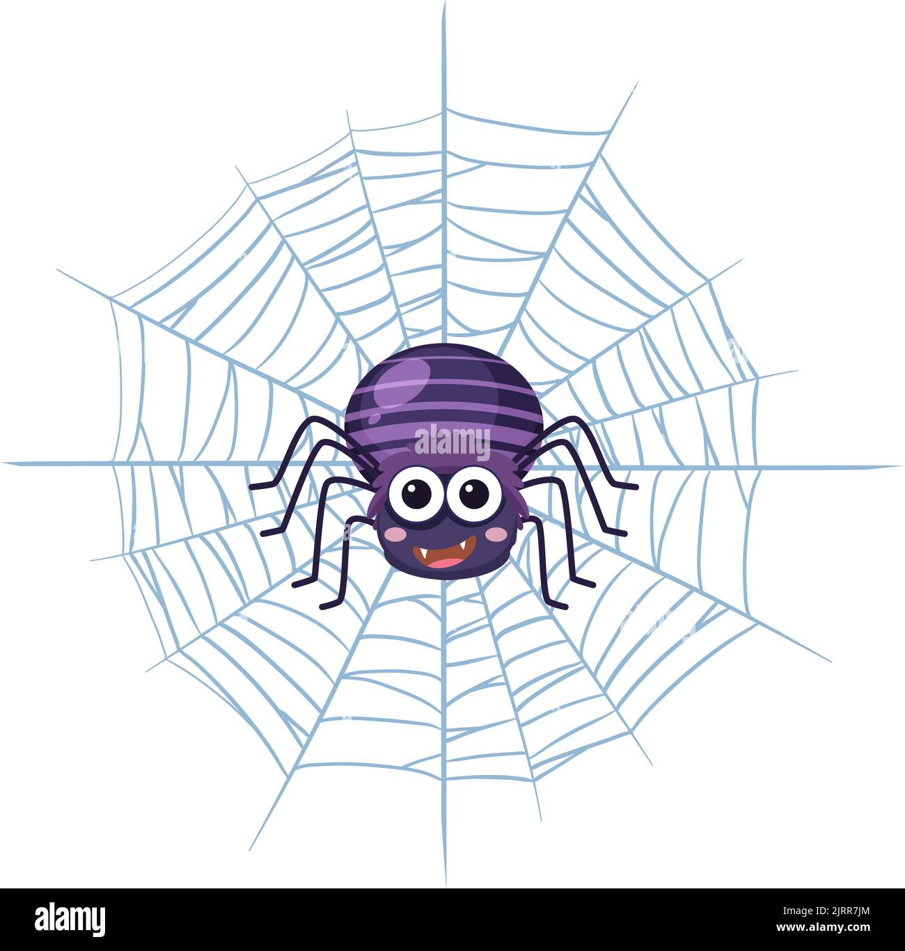 Spider on spiderweb isolated cartoon illustration Stock Vector Image ...