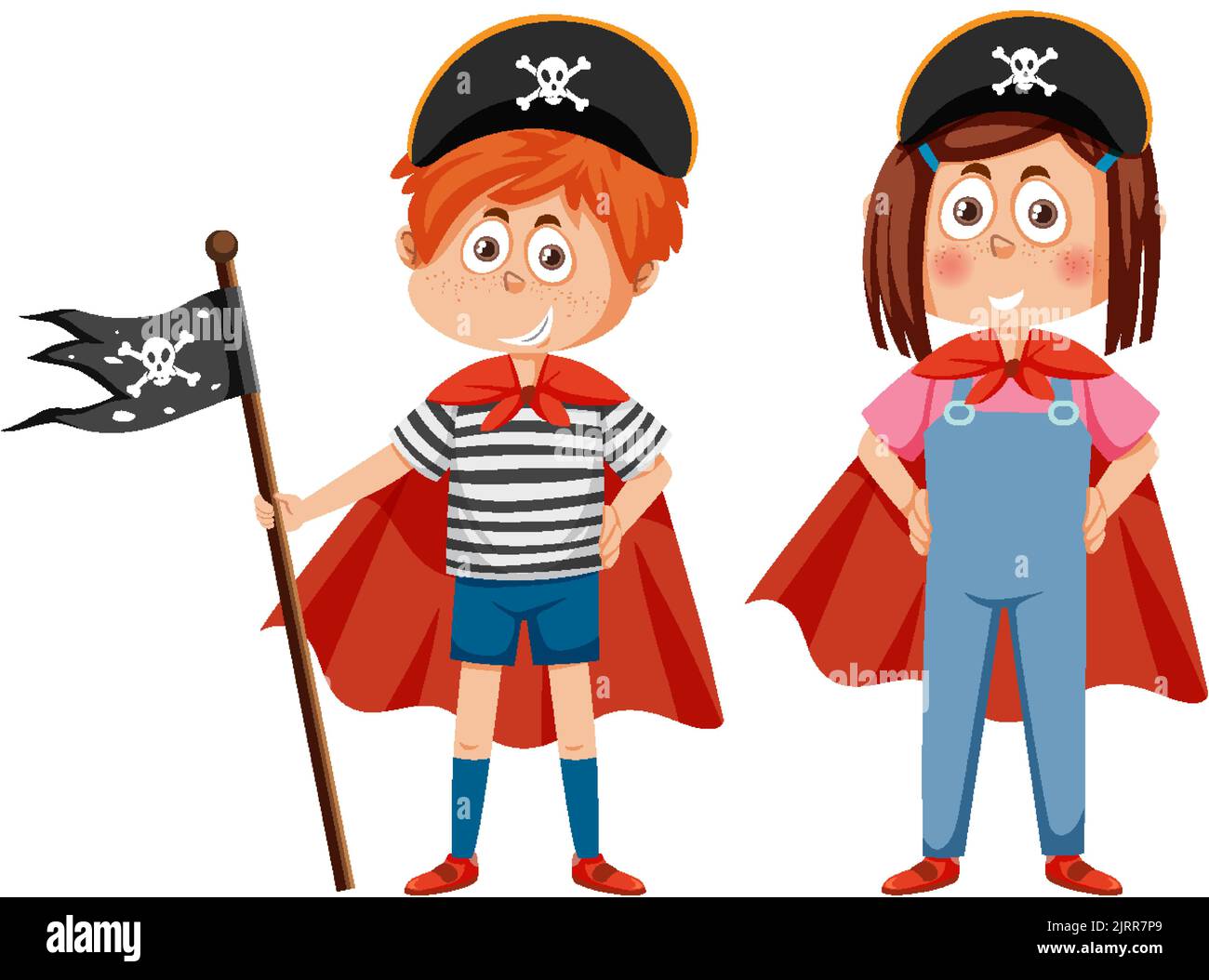 Children cartoon character in pirate outfits illustration Stock Vector ...