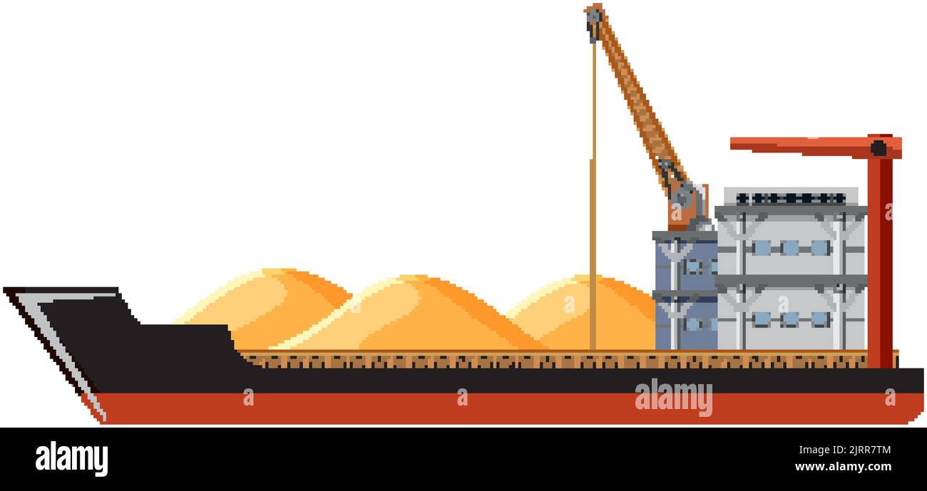 Sand cargo ship isolated illustration Stock Vector Image & Art - Alamy