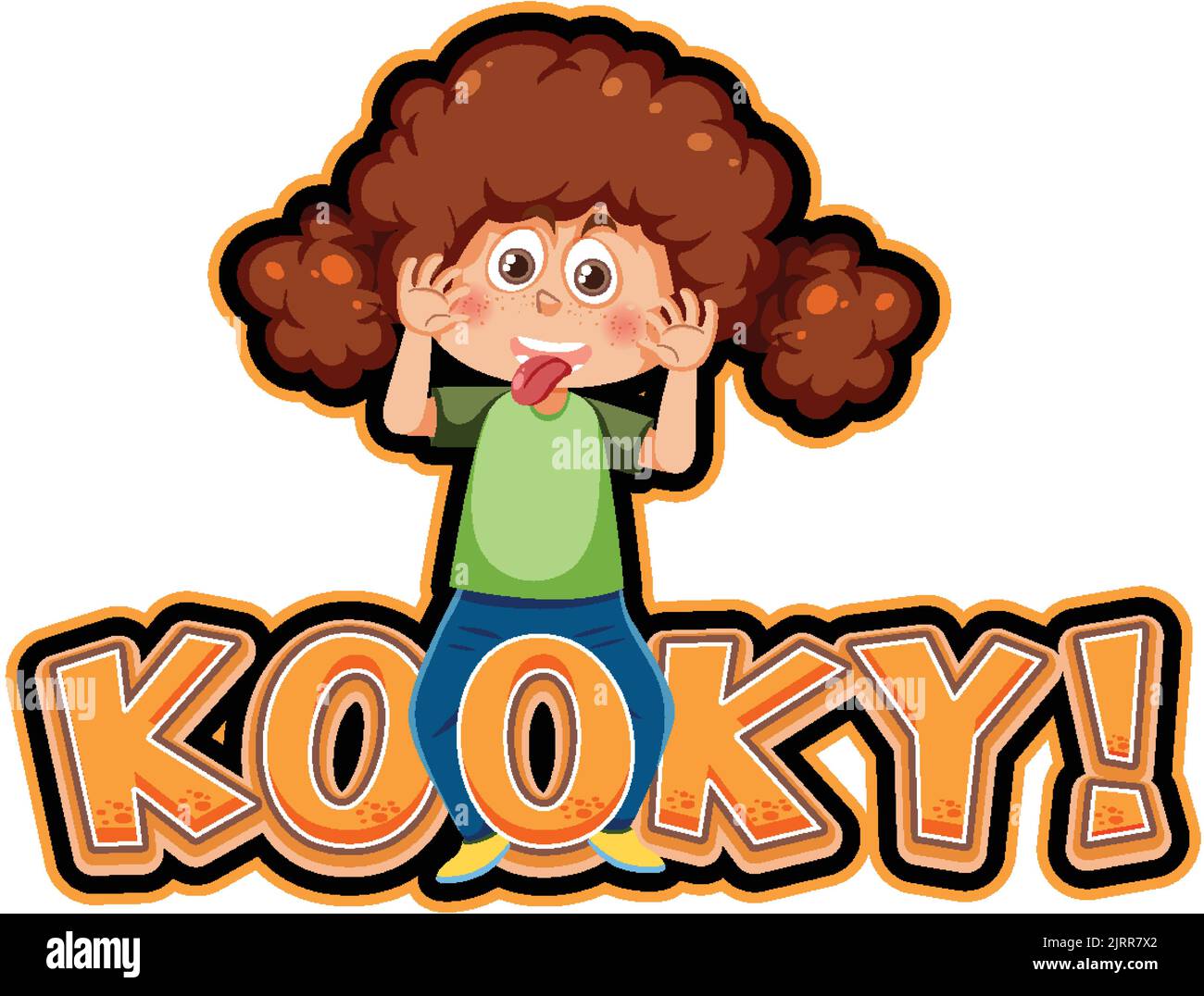 Playful cartoon character with kooky word expression illustration Stock ...
