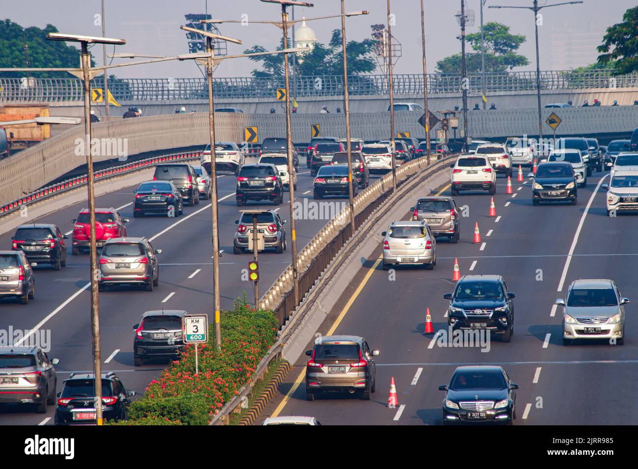 Toll roads in the city are applied with contra flow to reduce ...
