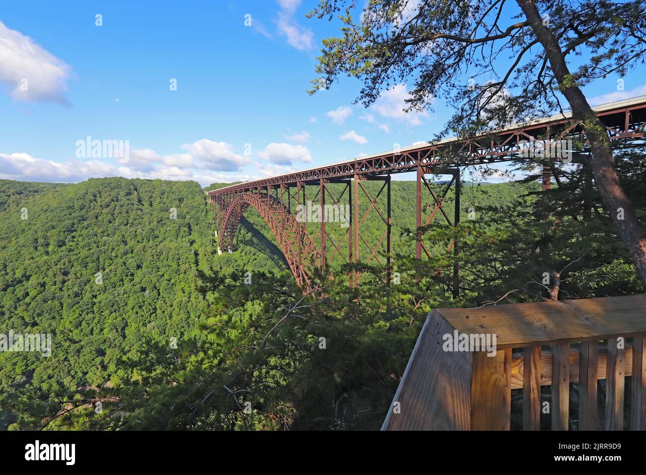 View of the New River Gorge Bridge on U.S. Route 19 near Fayetteville ...