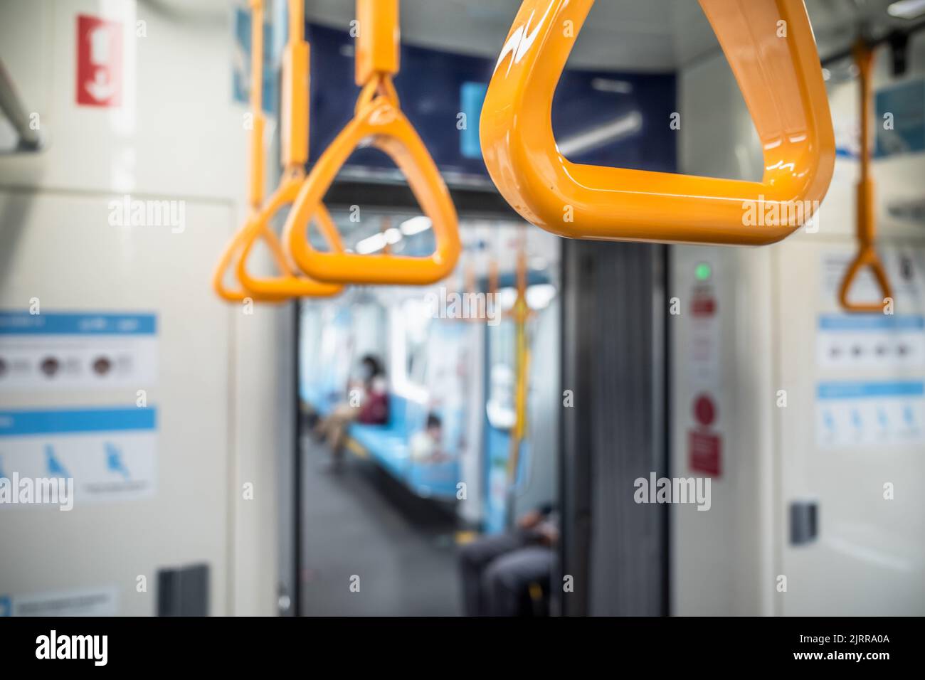 Inside a subway train hi-res stock photography and images - Alamy