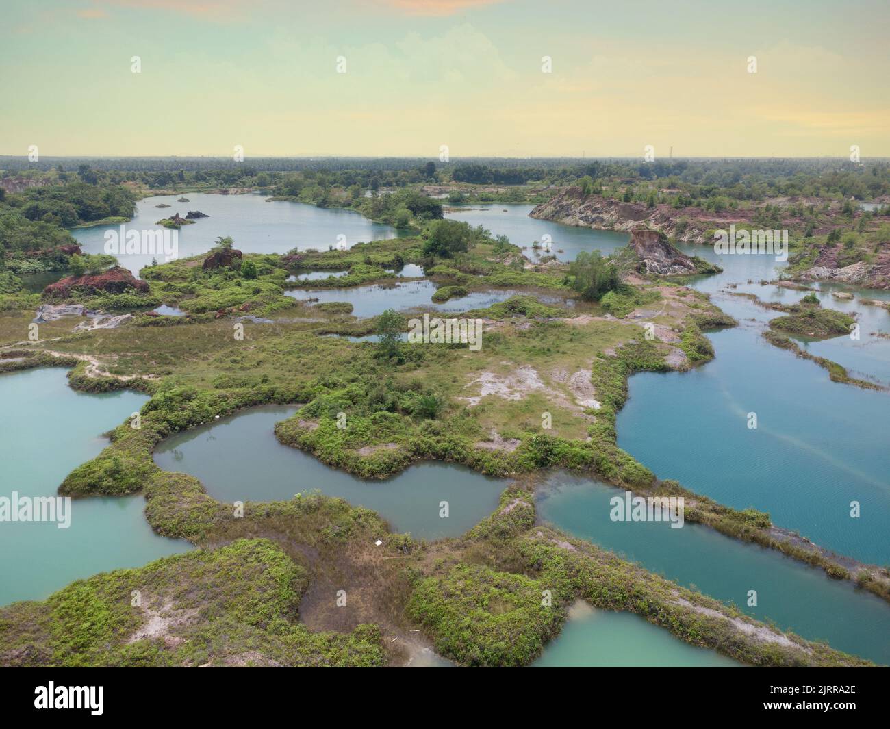 vegetation around the abandoned mining pond Stock Photo - Alamy