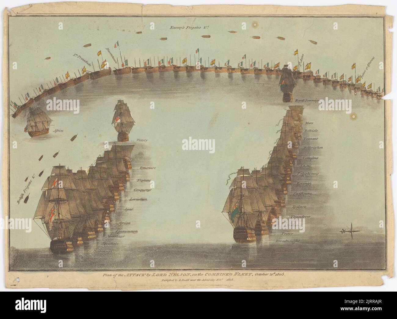 Plan of the attack by Lord Nelson, on the combined fleet, October 21st ...