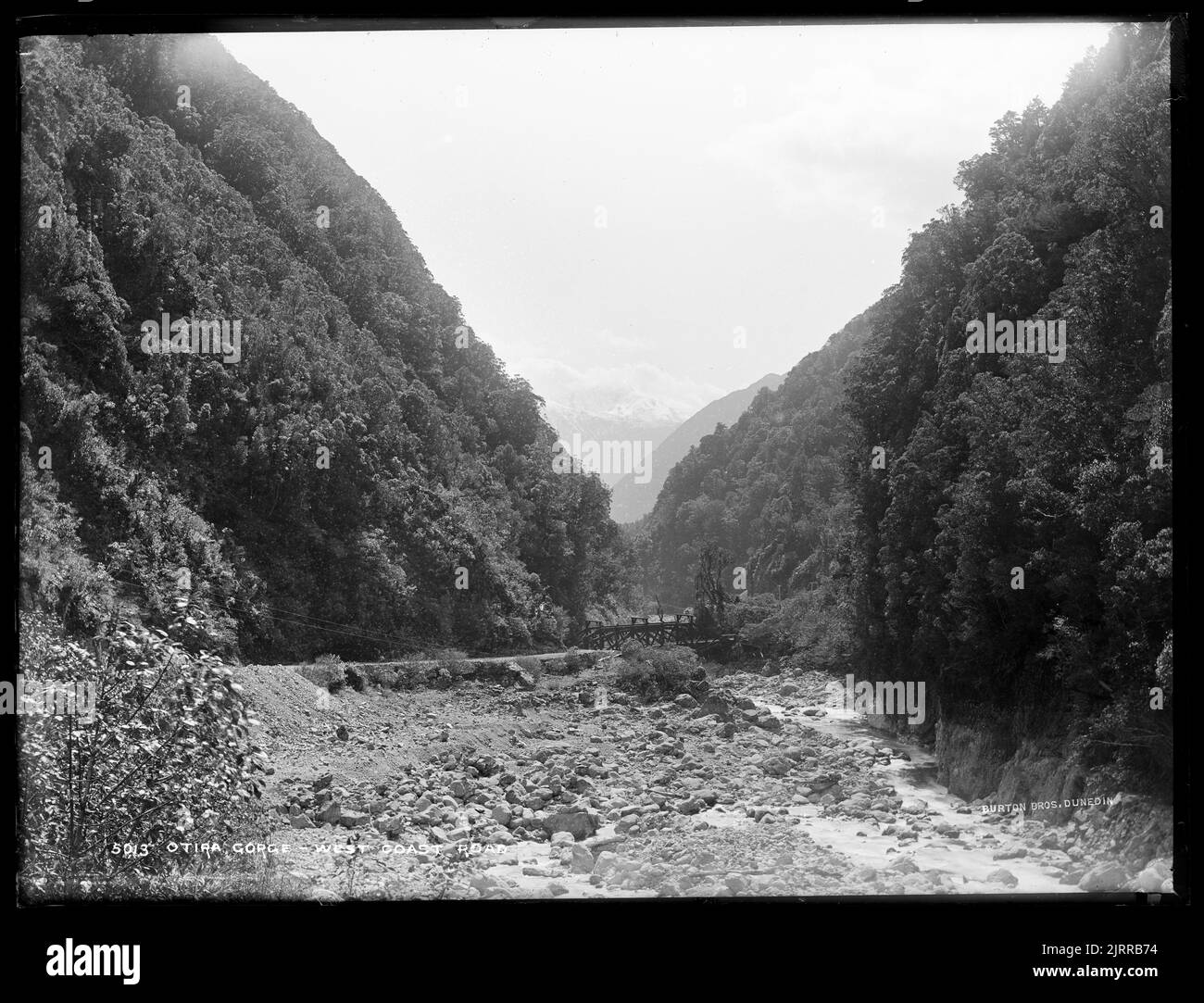 Otira Gorge, West Coast Road, New Zealand, by Burton Brothers Stock ...