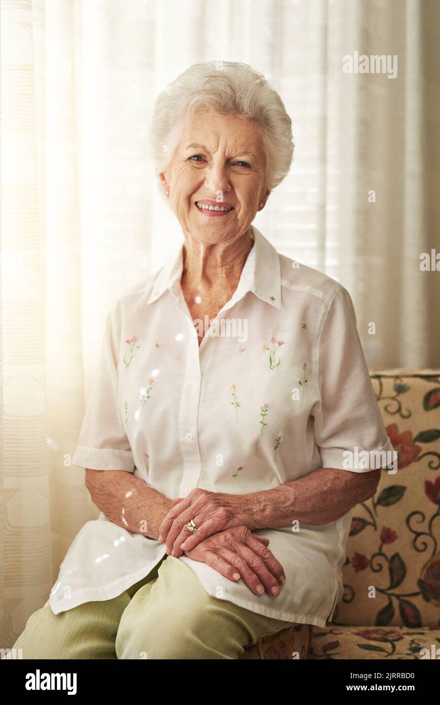 Retired and relaxed. Life sure is good. Portrait of a happy elderly ...