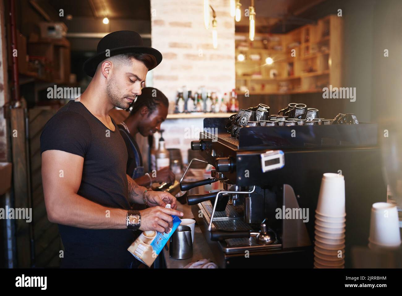 Operating coffee machine hi-res stock photography and images - Alamy