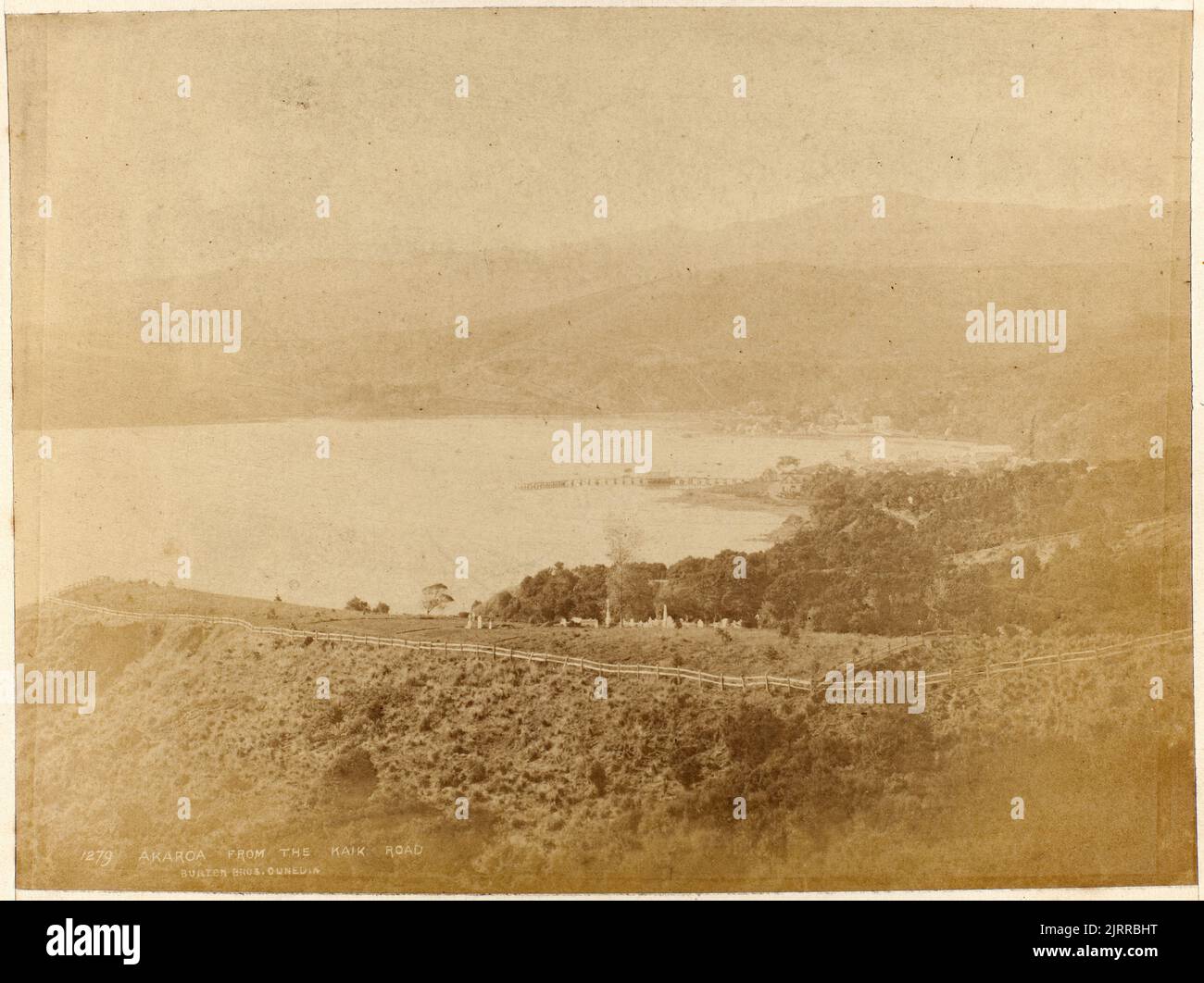 Akaroa from the Kaik Road. From the album: New Zealand Views, Dunedin ...