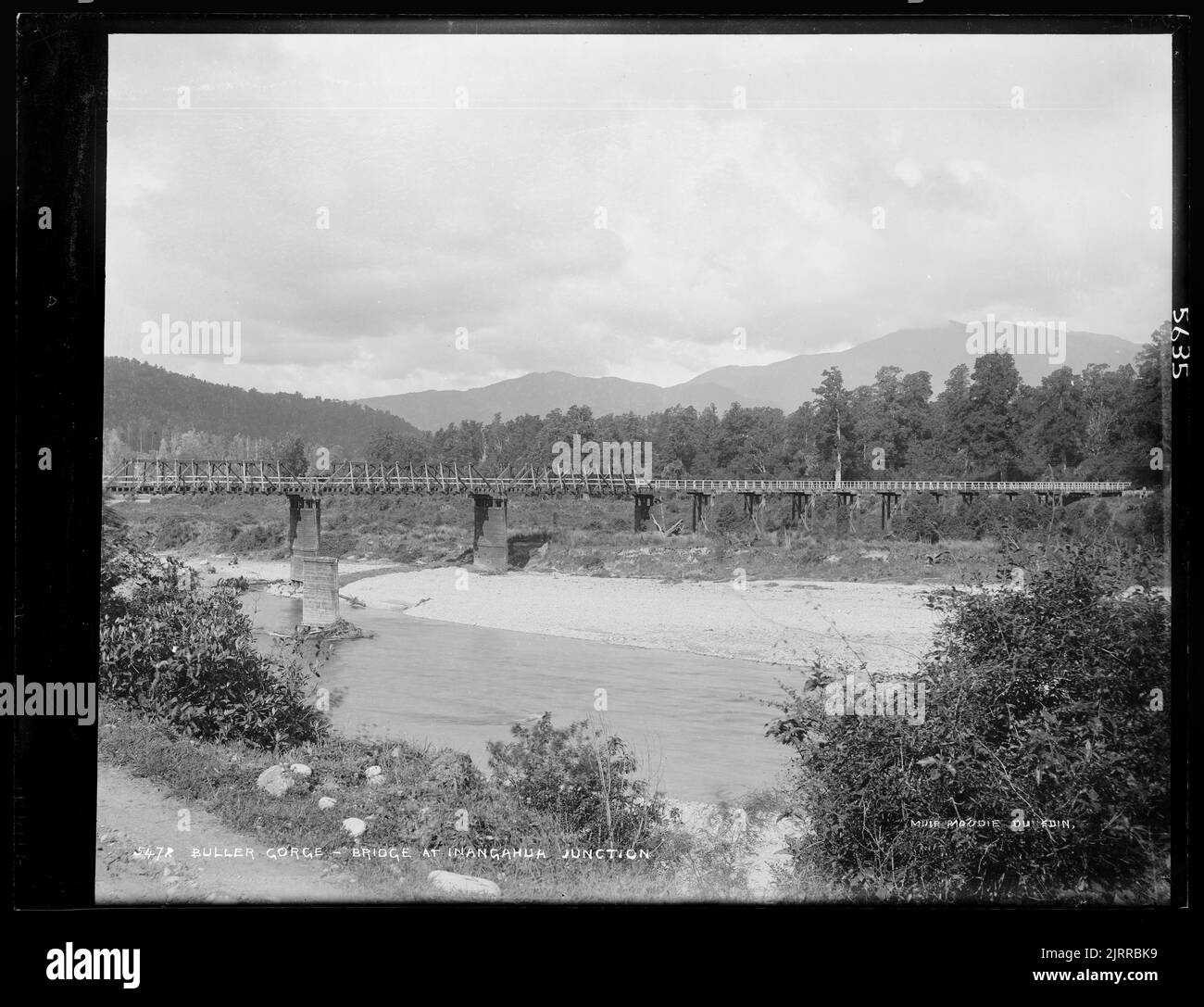 Buller Gorge, bridge at Inangahua Junction, New Zealand, by Burton ...