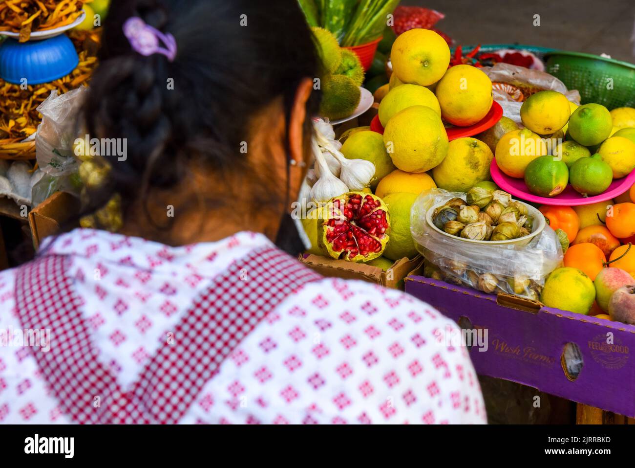 Fruit stall, Mercado Sánchez Pascuas, Oaxaca de Juarez, Mexico Stock ...