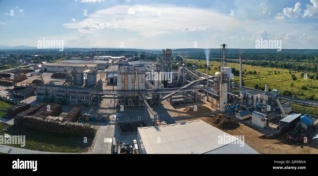 Warehouse plant manufacturing parquet aerial hi-res stock photography ...