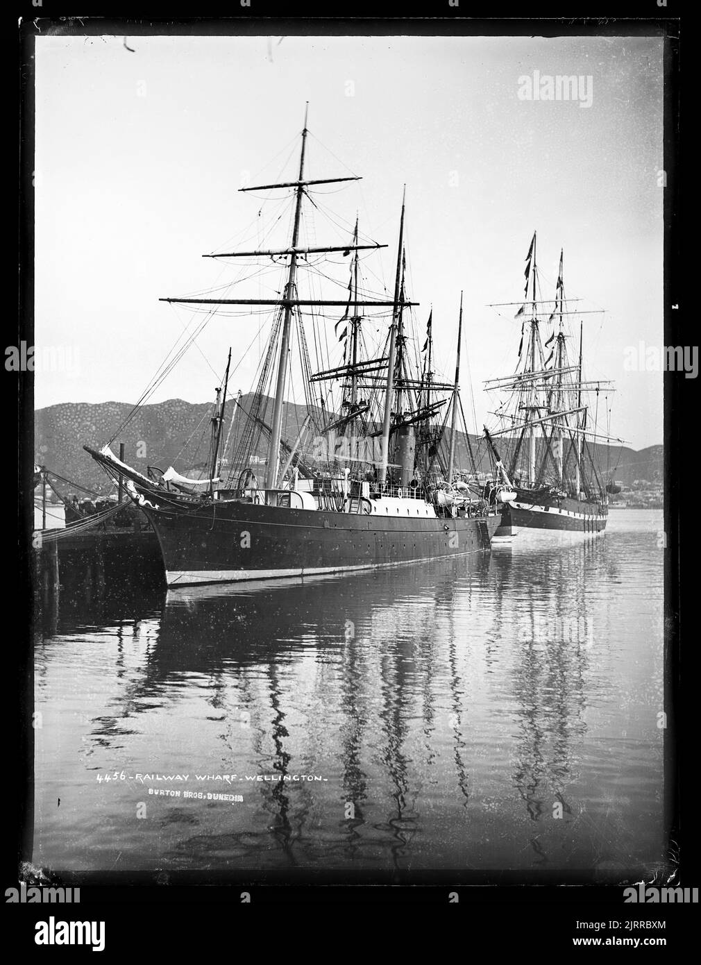 Railway Wharf, Wellington, 1880s, Dunedin, by Burton Brothers Stock ...