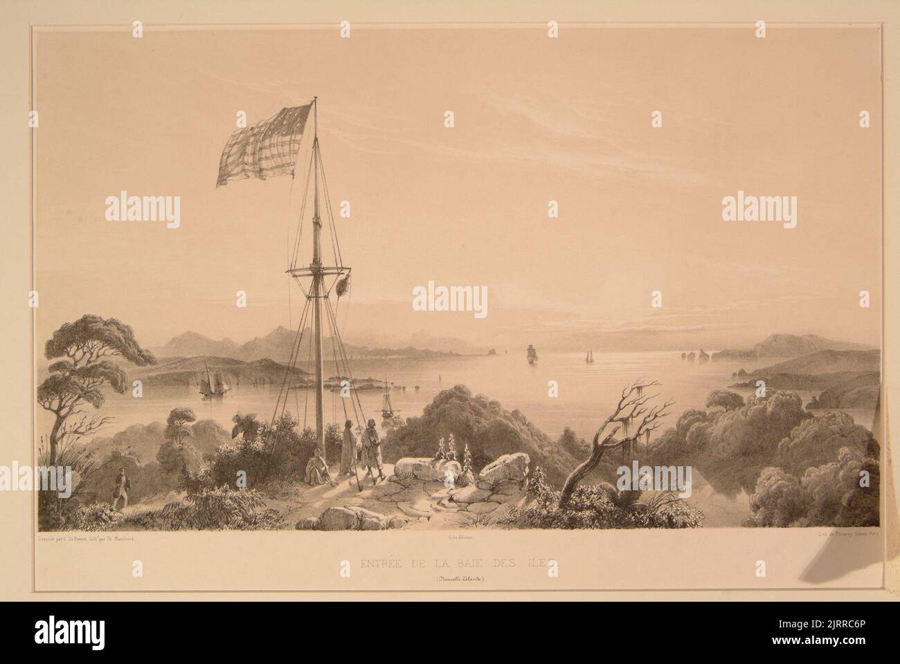Entree de la baie des iles (Nouvelle Zelande), 1862, by Louis Le Breton ...