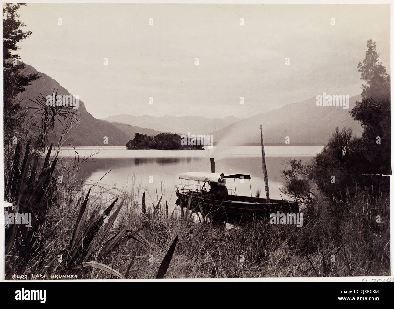 Lake Brunner, 1885-1898, Dunedin, by Burton Brothers Stock Photo - Alamy